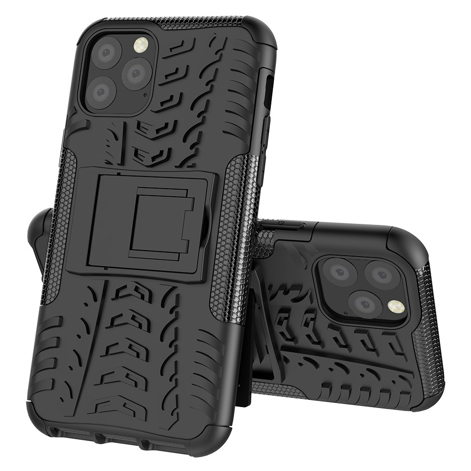 Dual Layer Rugged Tough Case for Apple iPhone 11 Pro Max (Black)